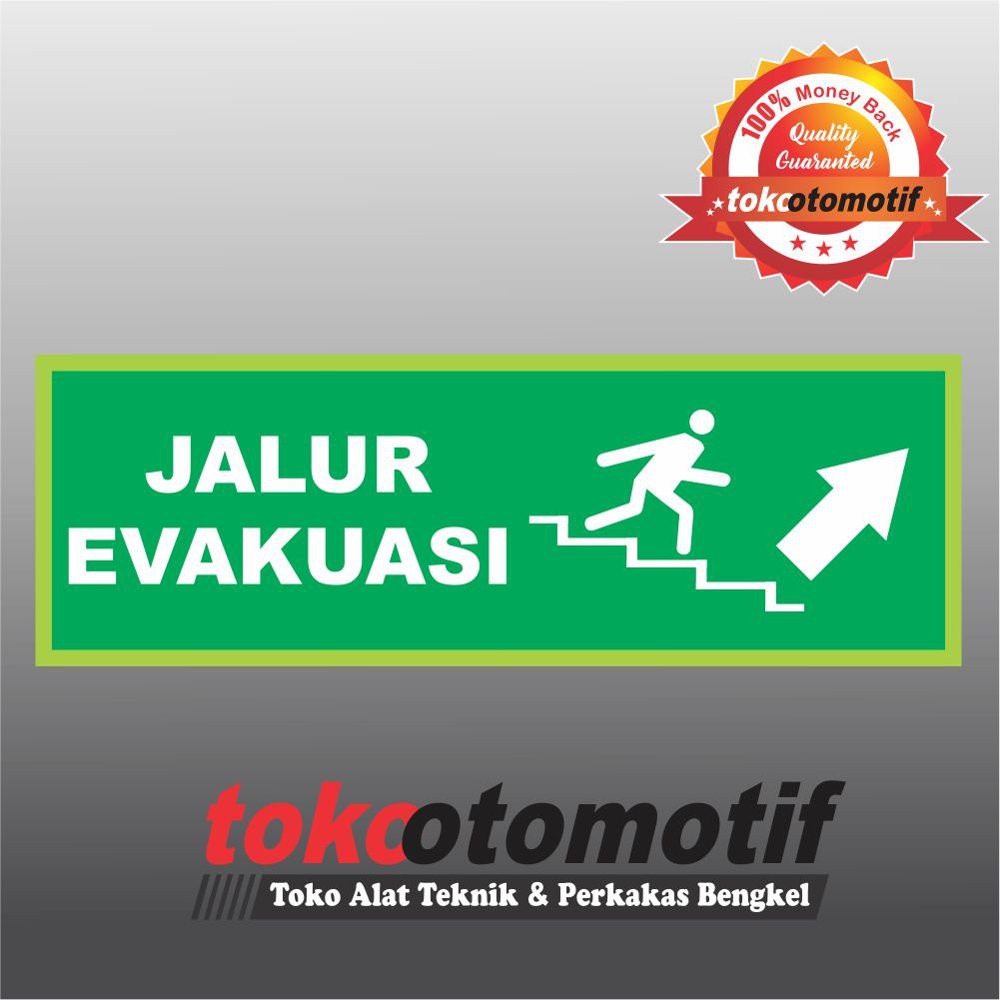 Jual Sticker Safety Sign K3 Tanda Arah Jalur Evakuasi - Panah Atas ...