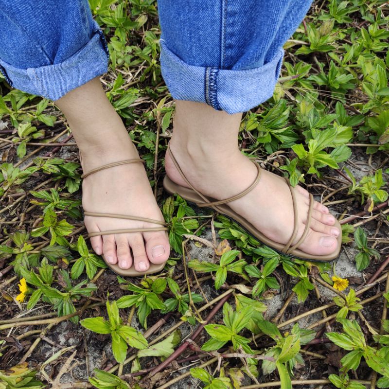Jual Flat Sandal Teplek Tali Ban 4 Rebecca Size 36 sampai 41 | Shopee ...