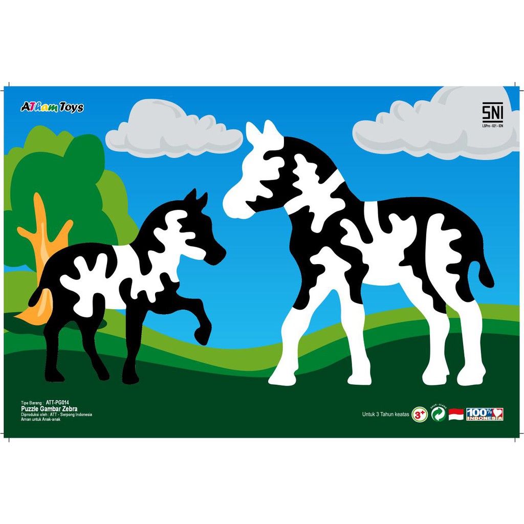 Jual Puzzle Mainan Kayu | Mainan Edukasi anak | Seri Binatang Zebra ...
