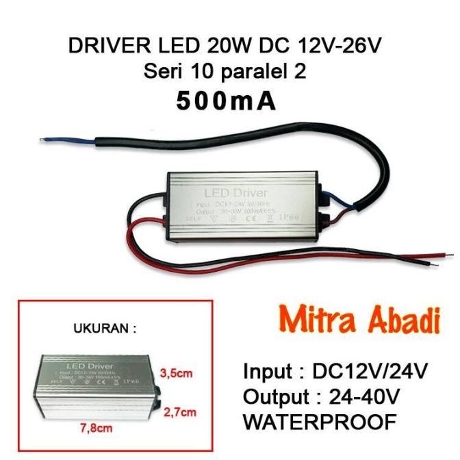 Jual LED Driver 20 Watt 500 mA DC-DC 12V-24V Casing Besi | Shopee Indonesia