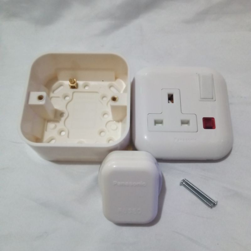 Jual STOP KONTAK AC PANASONIC WBJ1214w-3k 1 SET STEKER OUTBOW DUS ...