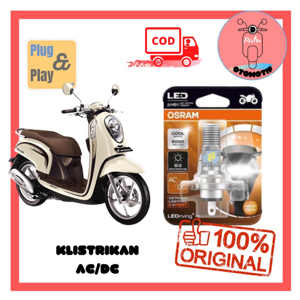 Jual Lampu LED Motor Honda Scoopy FI Osram HS1 7285CW AC DC New Gen | Shopee Indonesia