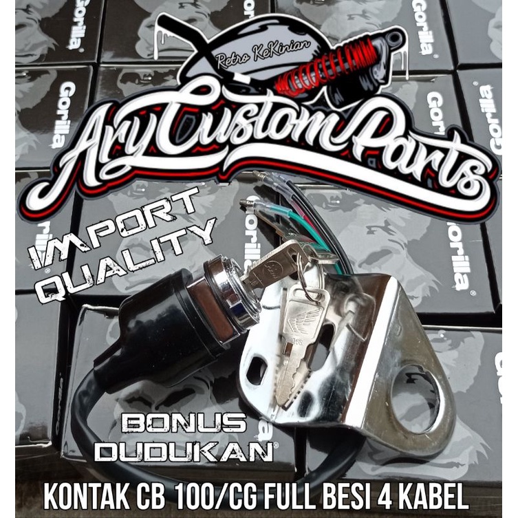 Jual Kunci kontak cb 100 Cg 125 gl 100 megapro kabel 4 hm set dudukan pangkon kontak cb 100 ...