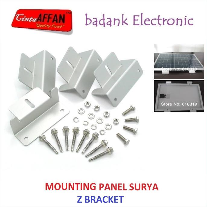 Jual 1 SET Aluminum Z Mounting Roof Bracket Set Solar Cell Panel Surya Atap | Shopee Indonesia