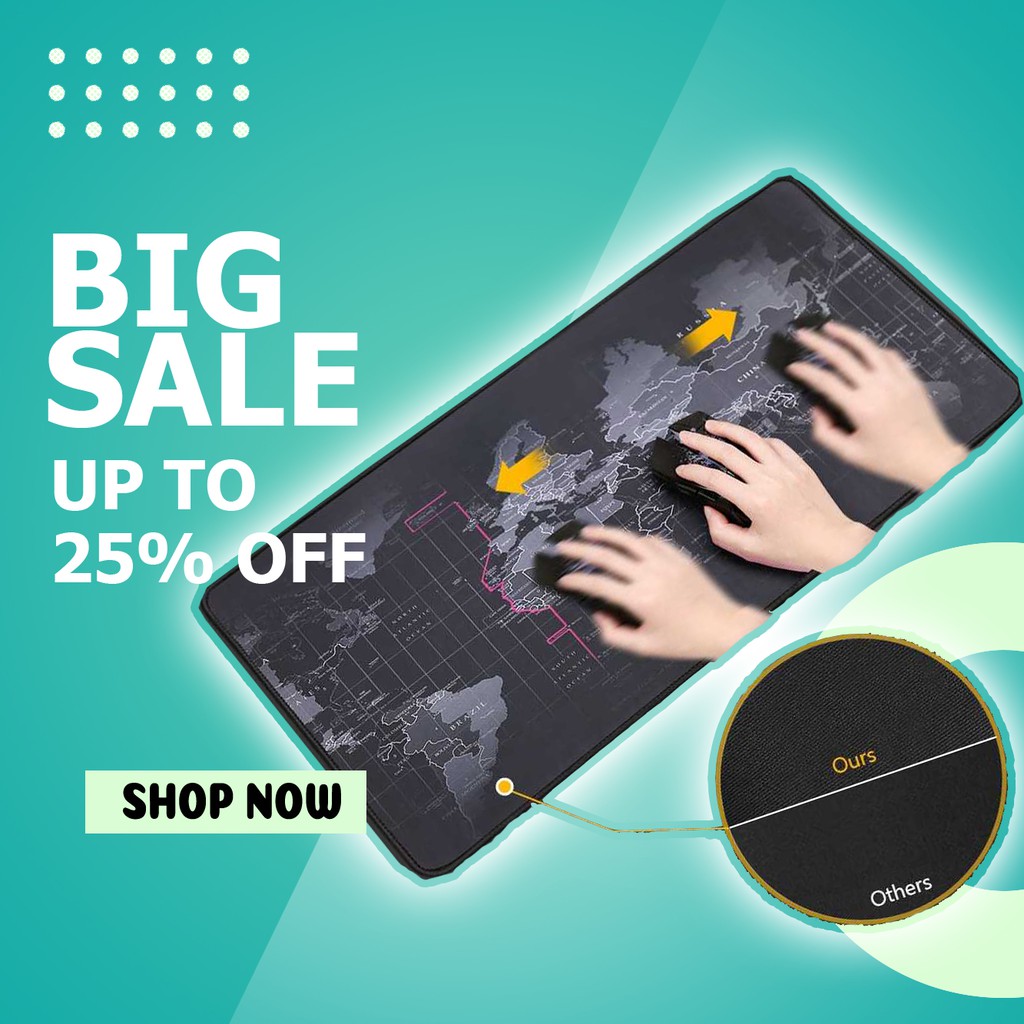 Jual Mousepad Gaming Alas Mouse Pad XL Desk Mat Motif Desain Peta Dunia ...