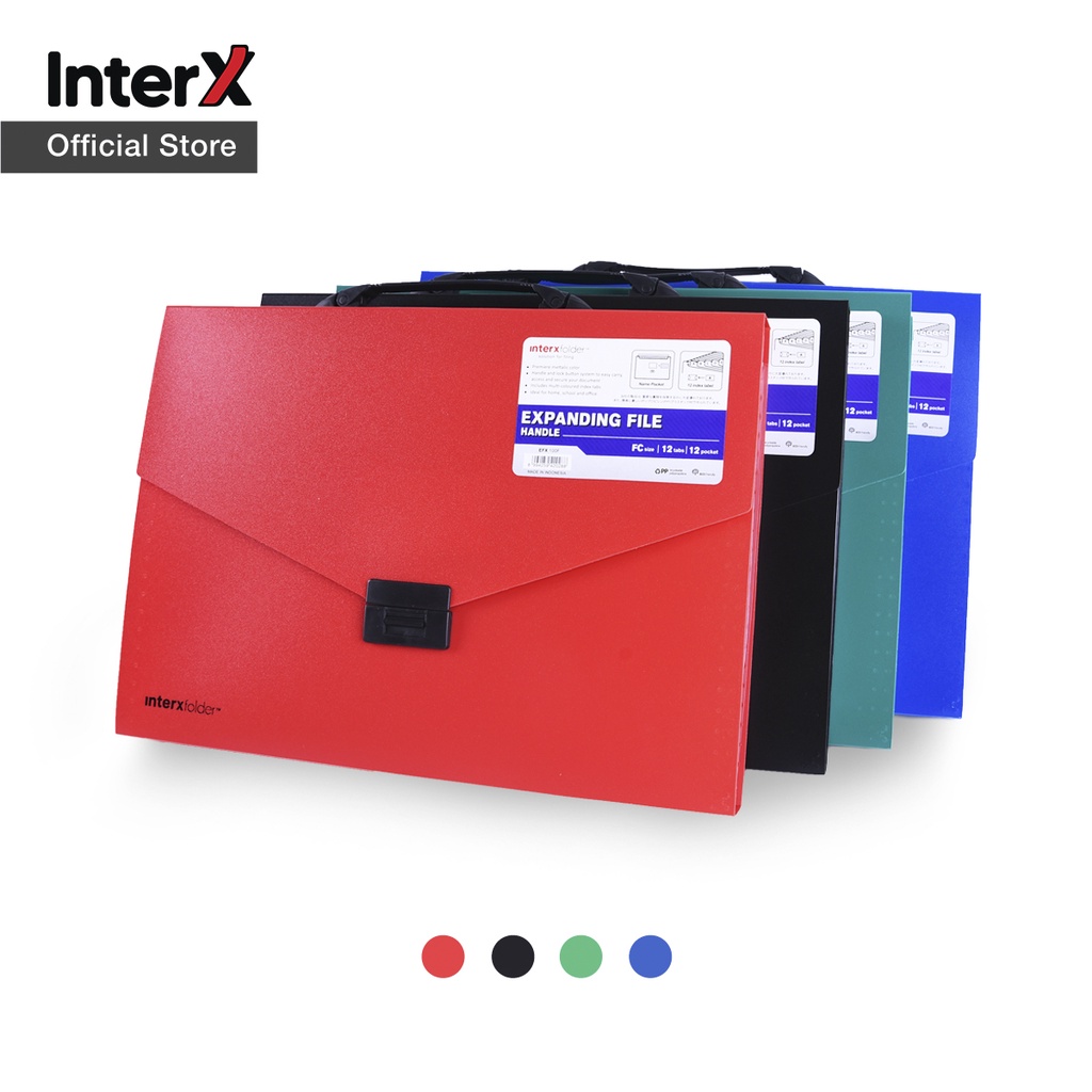 Jual InterX Folder Expanding File w/ Handle / Map Harmonika Arsip Dokumen Dengan Pegangan Folio ...