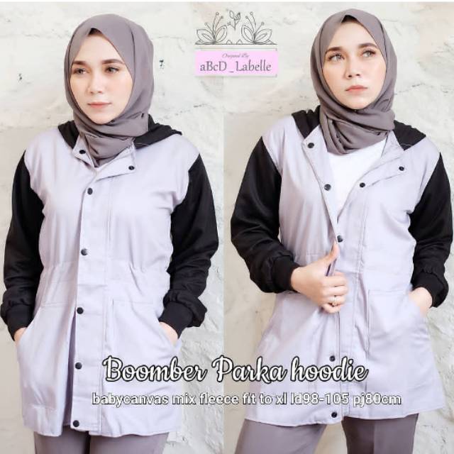 Jual Boomber parka hoodie / ory abcd label | Shopee Indonesia