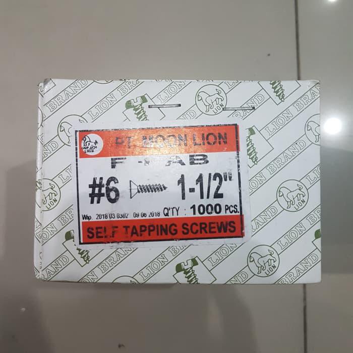 Jual (1000 PCS) #6 x 1 1/2 " inch MOON LION Screw Sekrup Skrup Kayu / 1 ...