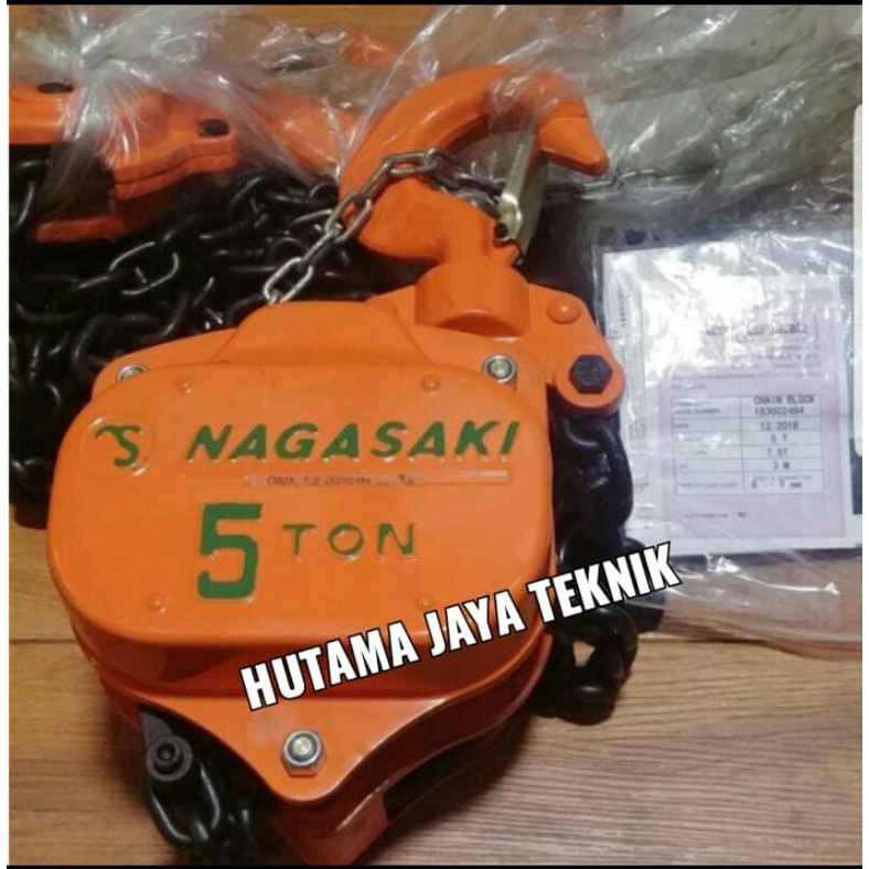 Jual Chain Block Blok Katrol Takel Derek Nagasaki 5 Ton 5T 5 Meter 5M ...