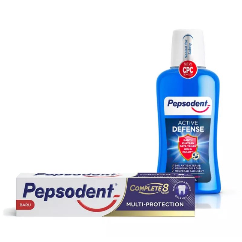 Jual PEPSODENT Pasta Gigi Complete 8 Multi Protection 150g + Mouthwash ...