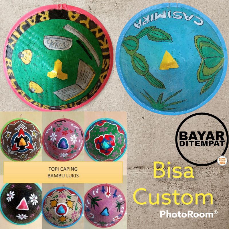 Jual Caping Petani Topi Caping Bambu Capil Lukis Bisa Request | Shopee ...