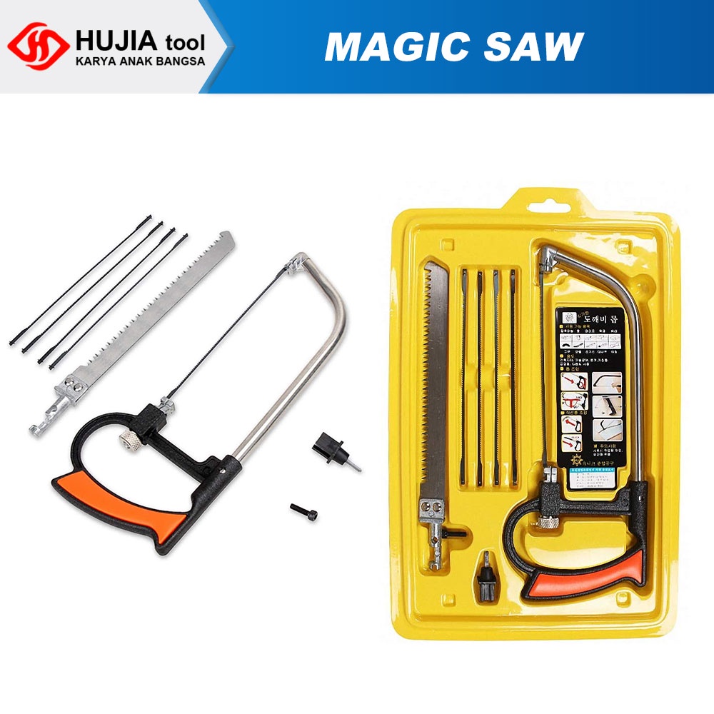 Jual HUJIA Magic Saw Gergaji Kayu Besi Pipa Multifungsi Set 3 Way Blade ...