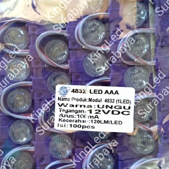 Jual (100 PCS) LED Modul 1.5W 12V ICY PINK 1LED 1 Module Isi 100 Lampu ...