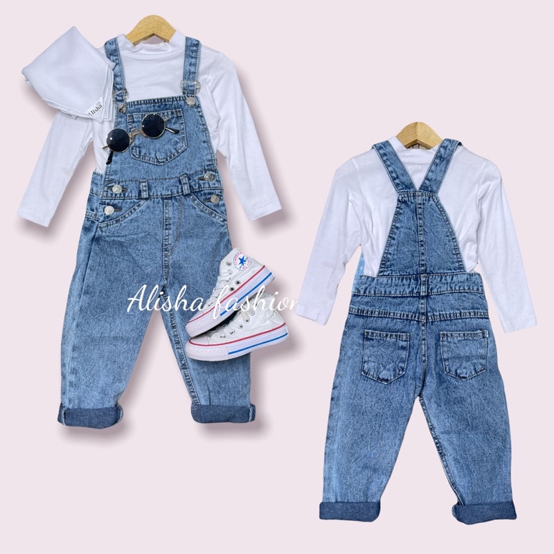 Jual One set Overal Jeans (Set hijab) | Shopee Indonesia