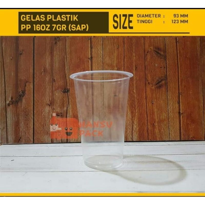 Jual Gelas Plastik PP 16oz per 50pcs /480ml 7gr (SAP) | Shopee Indonesia