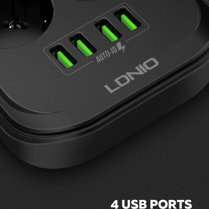 Jual POWER SOCKET ELECTRIC LDNIO SE6403 4 USB 6 COLOKAN | Shopee Indonesia