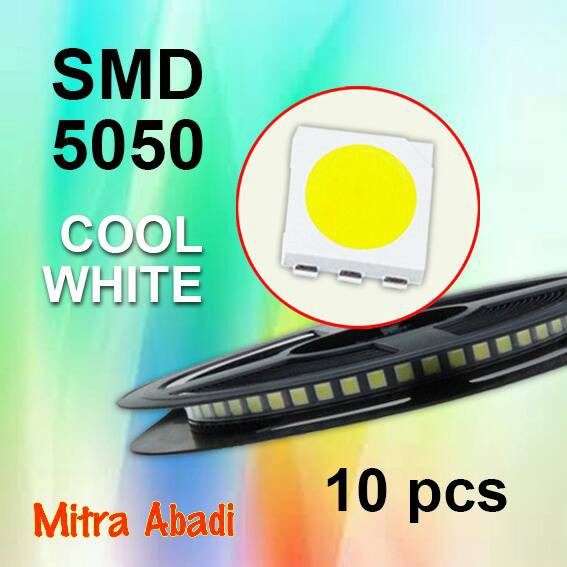 Jual LED SMD 5050 Cool White 10.000K (1 SETT = 10 pcs) | Shopee Indonesia
