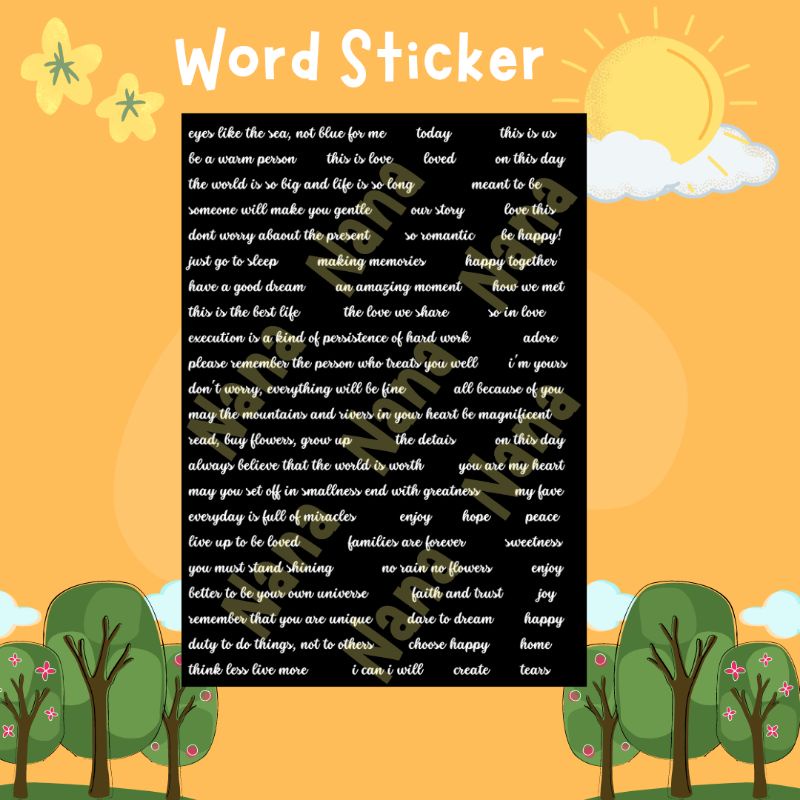 Jual KECIL! Word Sticker Stiker Kata Kata Quote Aesthetic Jurnal ...