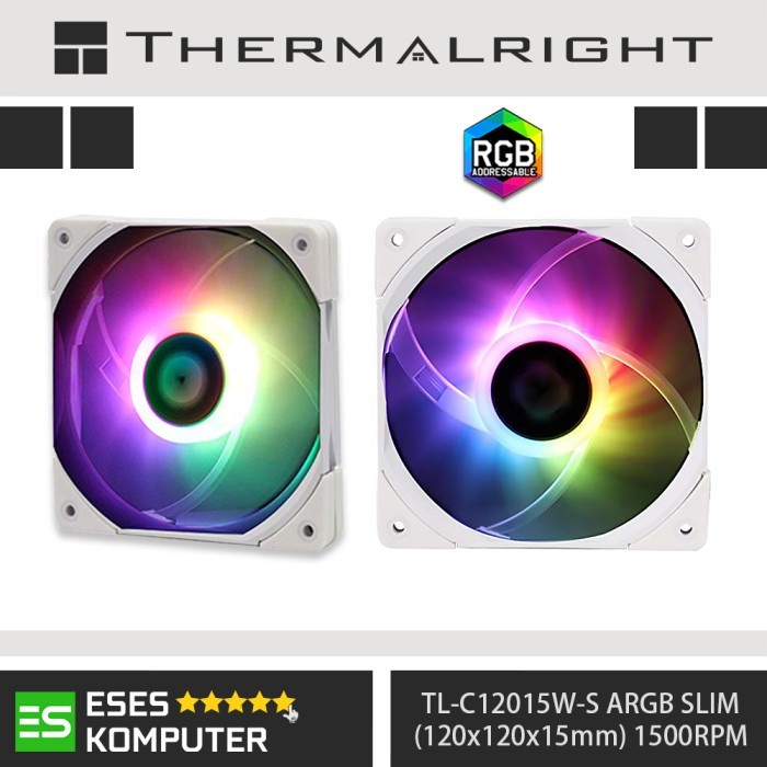 Jual Fan THERMALRIGHT TL-C12015W-S ARGB White 120mm SLIM 15mm PWM Fan | Shopee Indonesia