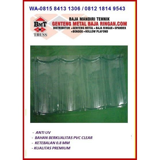 Jual Genteng Transparan Type Genteng Metal 1X4 Daun | Shopee Indonesia