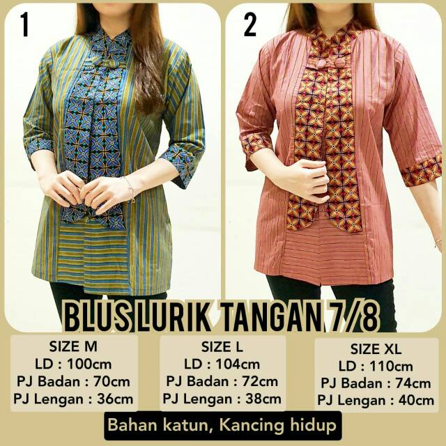 Jual BLUS LURIK, BLUS KANTORAN MOTIF LURIK, ATASAN BATIK WANITA | Shopee Indonesia