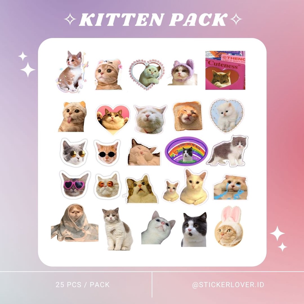 Jual [PROMO] Stiker Tumblr HP Aesthetic / Stiker kucing / Kitten pack ...