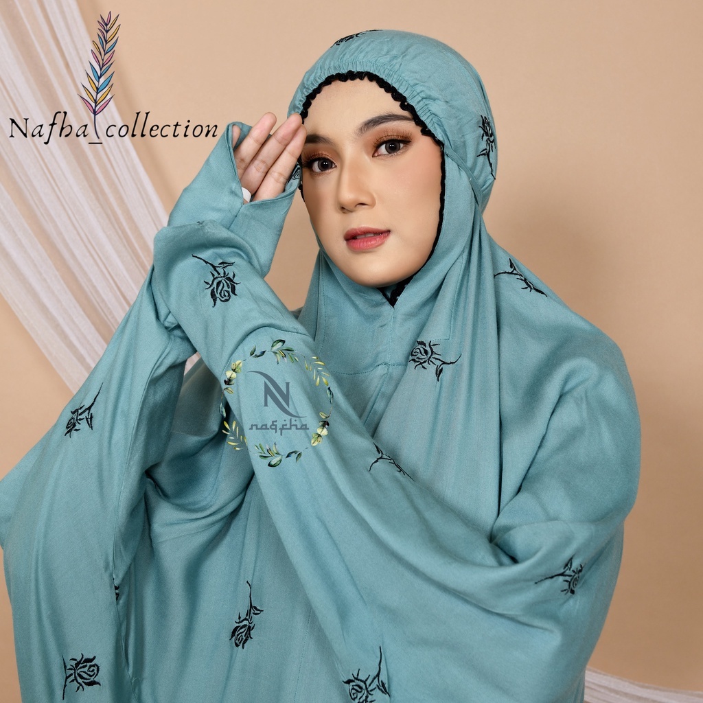 Jual NAFHA - Mukena Terusan Dewasa Bordir Tulip Mukena Lajuran | Shopee ...
