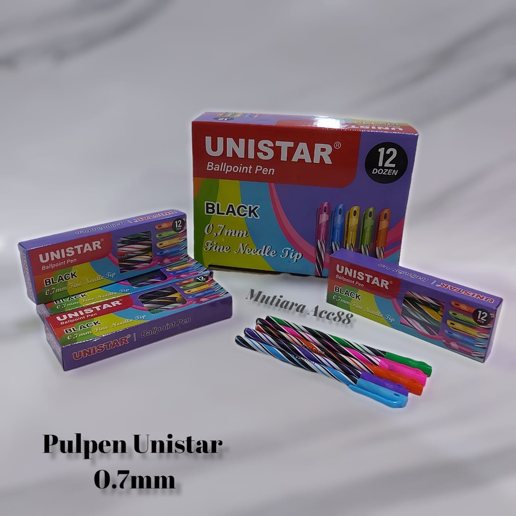 Jual Pulpen Unistar Ballpoint Warna Warni Bolpen Tinta Hitam Murah ...