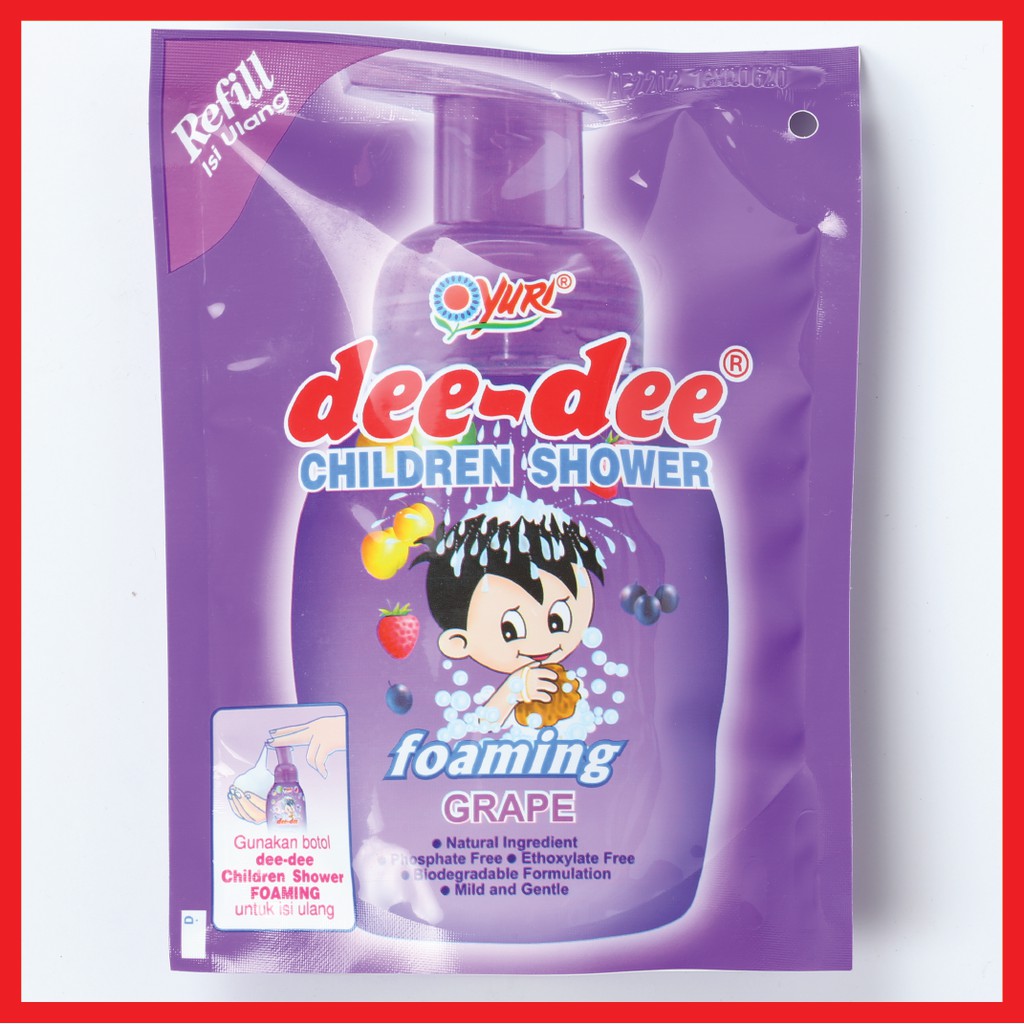 Jual DEE-DEE CHILDREN SHOWER FOAMING GRAPE POUCH 200ML | Shopee Indonesia