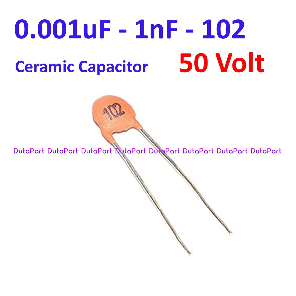 Jual 0.001uF 1nF 102 50V Ceramic Capacitor Keramik Kapasitor Capasitor ...