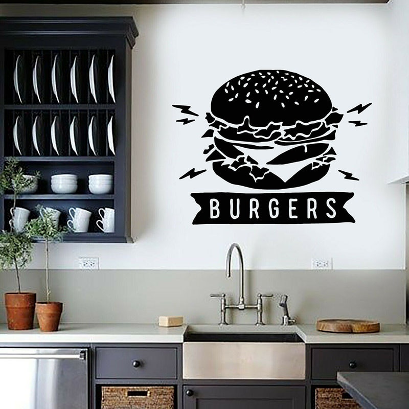 Jual Stiker Dinding Dapur Burger Wall Decal Fast Food Restaurant Dining ...