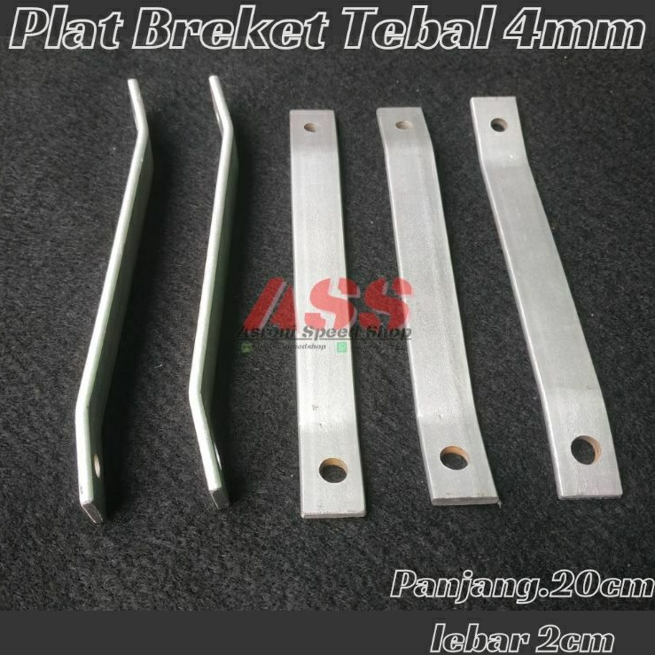 Jual ( Silver ) PLAT BESI BRACKET BREKET TEBAL 4MM PANJANG 20CM & 25 CM ...