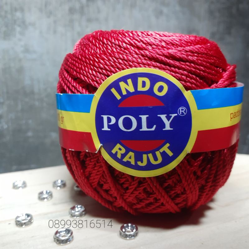 Jual benang rajut polyindo part 2 (merah) | Shopee Indonesia