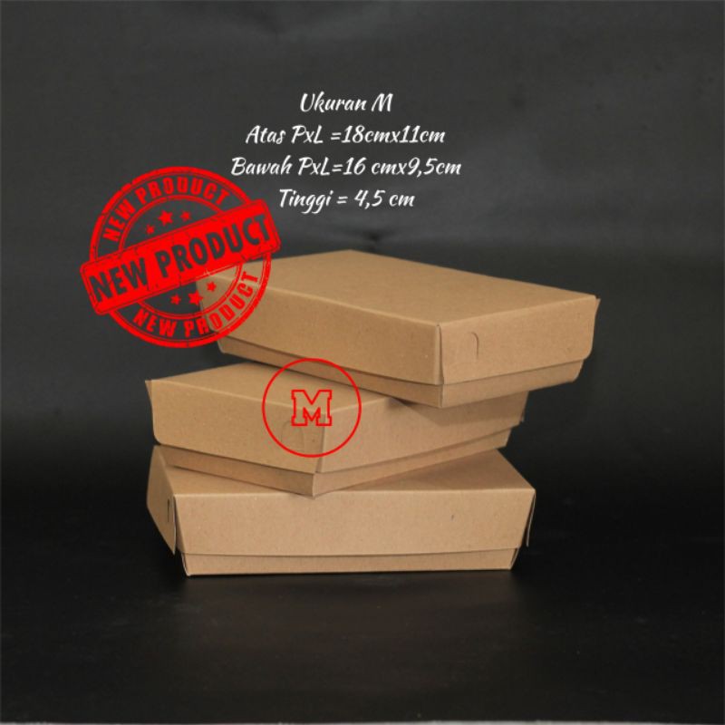 Jual lunch box paper ukuran M box kotak makan paper craft full laminasi ...