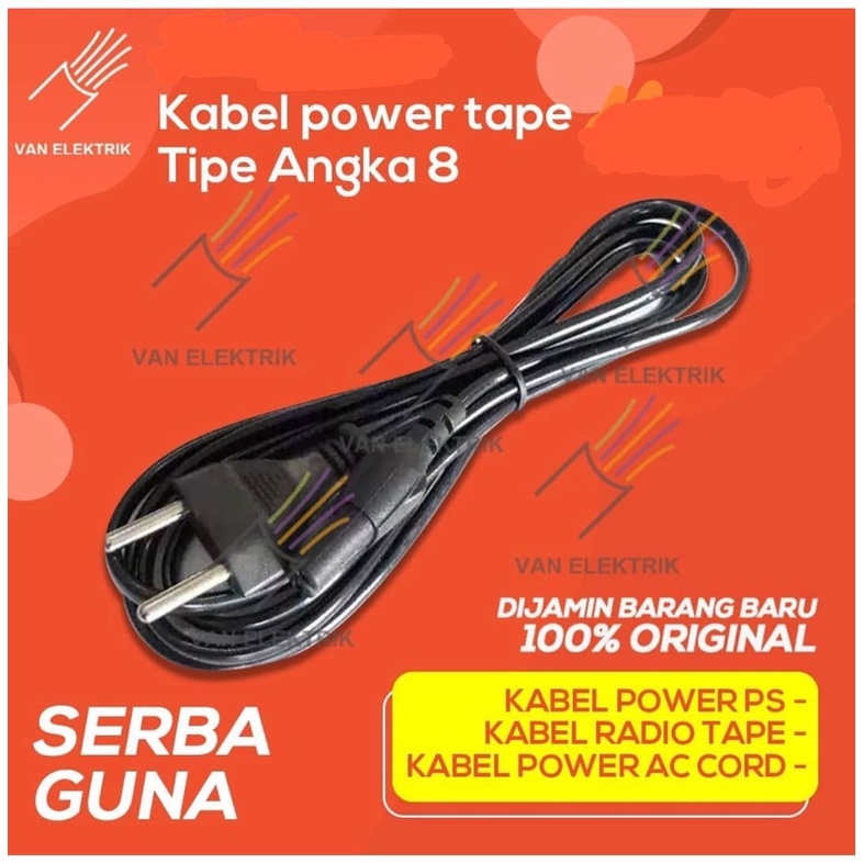 Jual Kabel power tape tipe angka 8 kabel power ps kabel radio tape ...