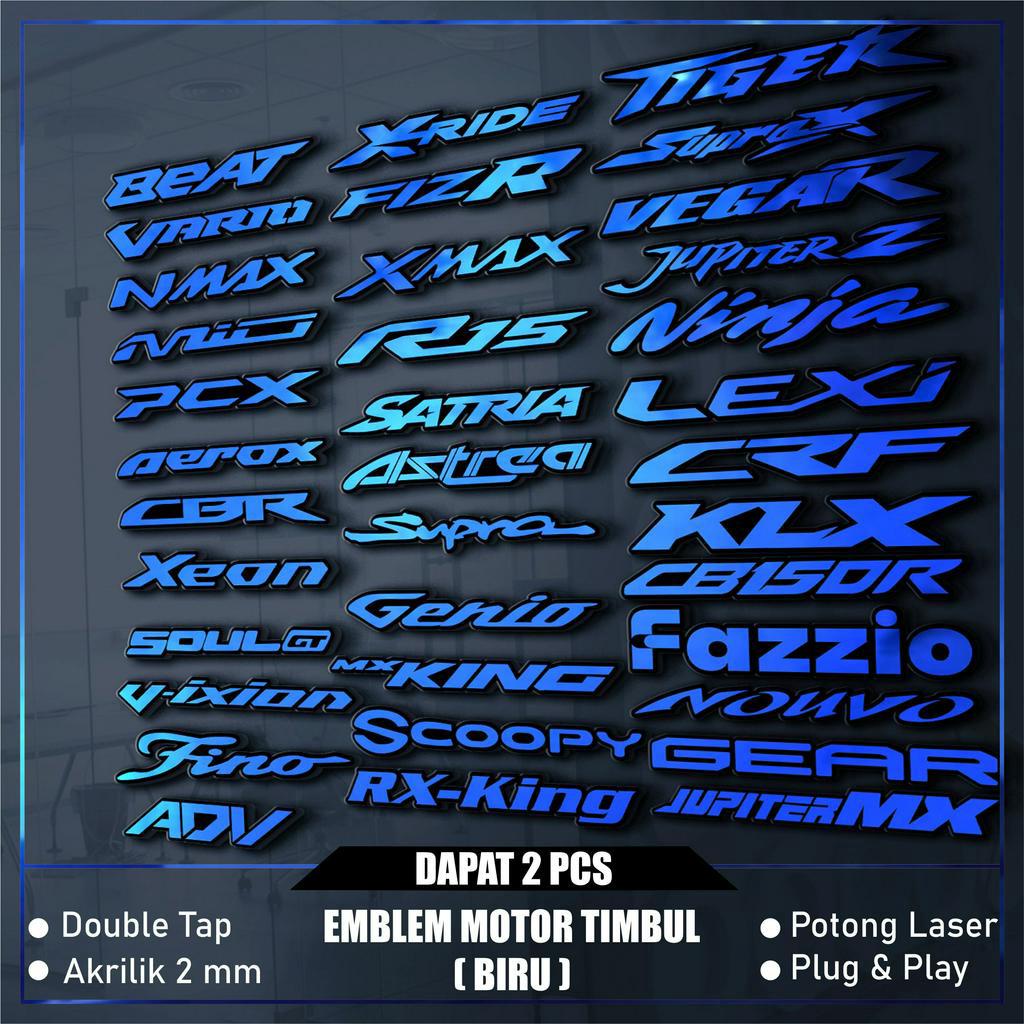 Jual Emblem Motor BIRU Emblem TIMBUL Akrilik 2mm + Doubel Tape Foam ...