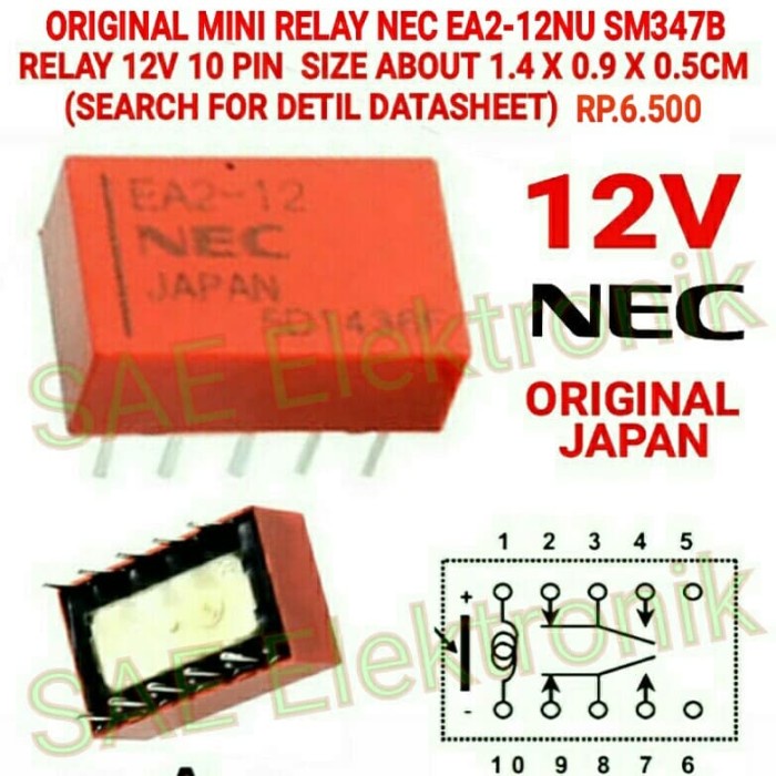 Jual Ffd2V0Dve Sp347B Original Mini Relay 10 Pin Ea2-12Nu Dpdt Nec Made In Japan Fef3E1Fe ...