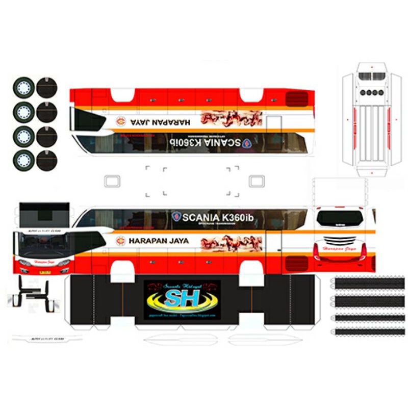 Jual papercraft pola bus bebas pilih nama bus | Shopee Indonesia