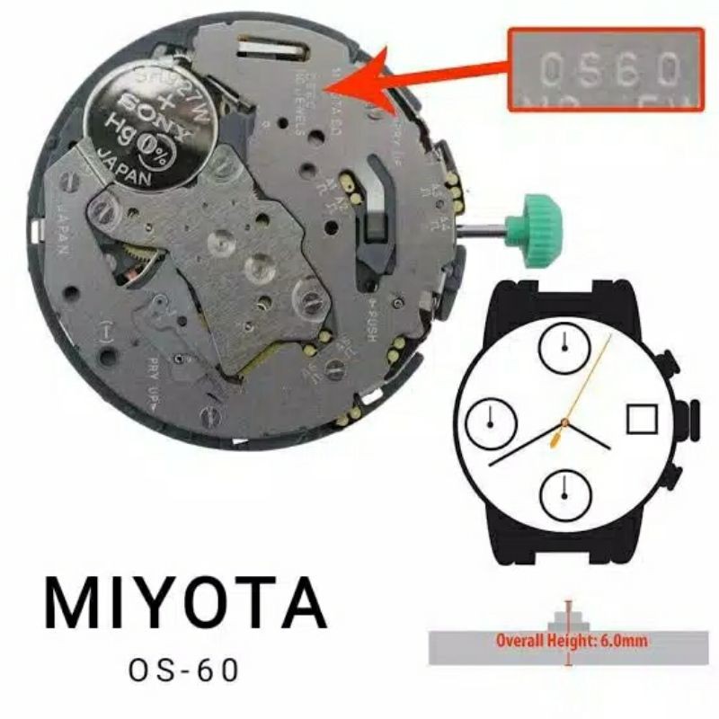 Jual Mesin jam tangan MIYOTA OS-60 OS 60 ORIGINAL | Shopee Indonesia