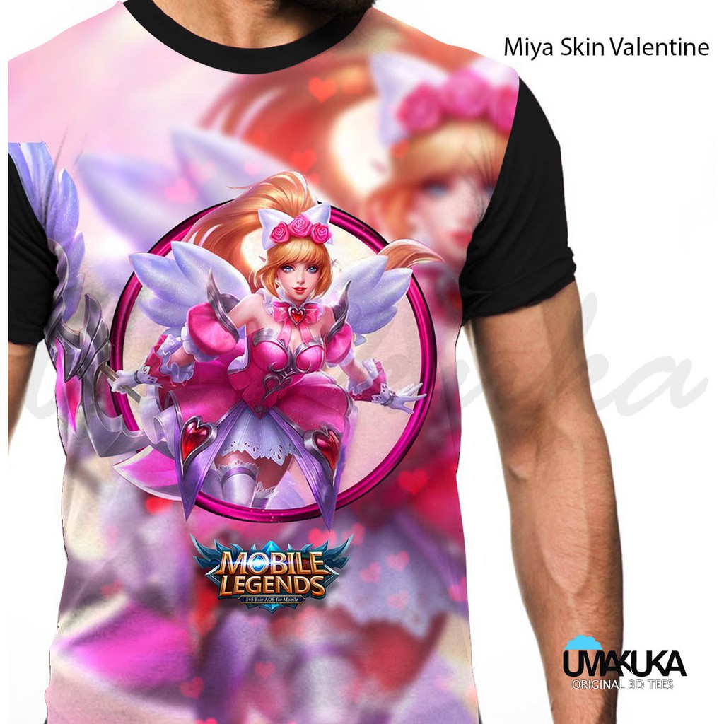 Jual ML Miya Skin Valentine T-Shirt Kaos Baju 3D Anak Karakter Mobile Legends Full Print Umakuka ...