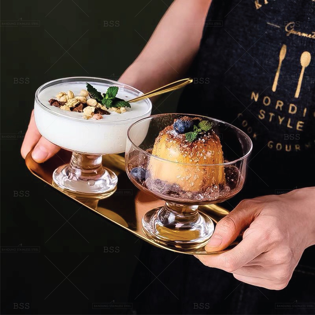 Jual Cangkir gelas es krim kecil 180ml cafe kaca small aesthetic ice ...