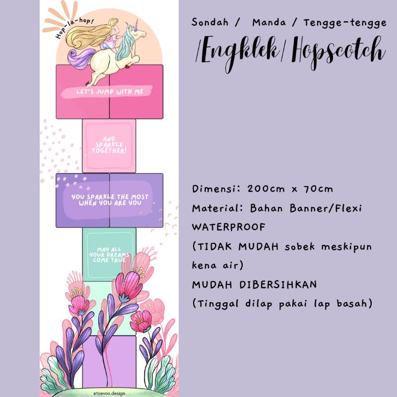 Jual Engklek / Hopscotch / Sondah / Mainan Edukasi BISA CUSTOM ...