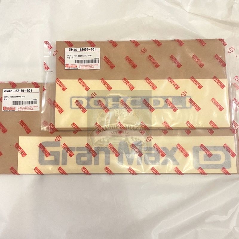 Jual Sticker Pintu belakang ORIGINAL daihatsu Gran max minibus Bland ...