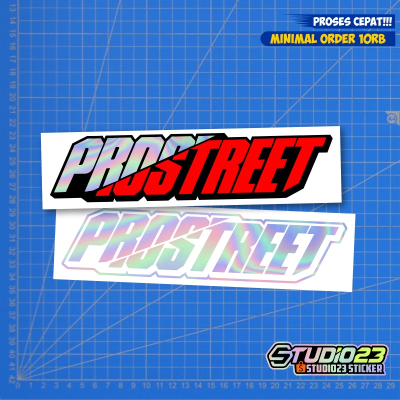 Jual Sticker PROSTREET Hologram pelangi Stiker cutting Murah | Shopee ...