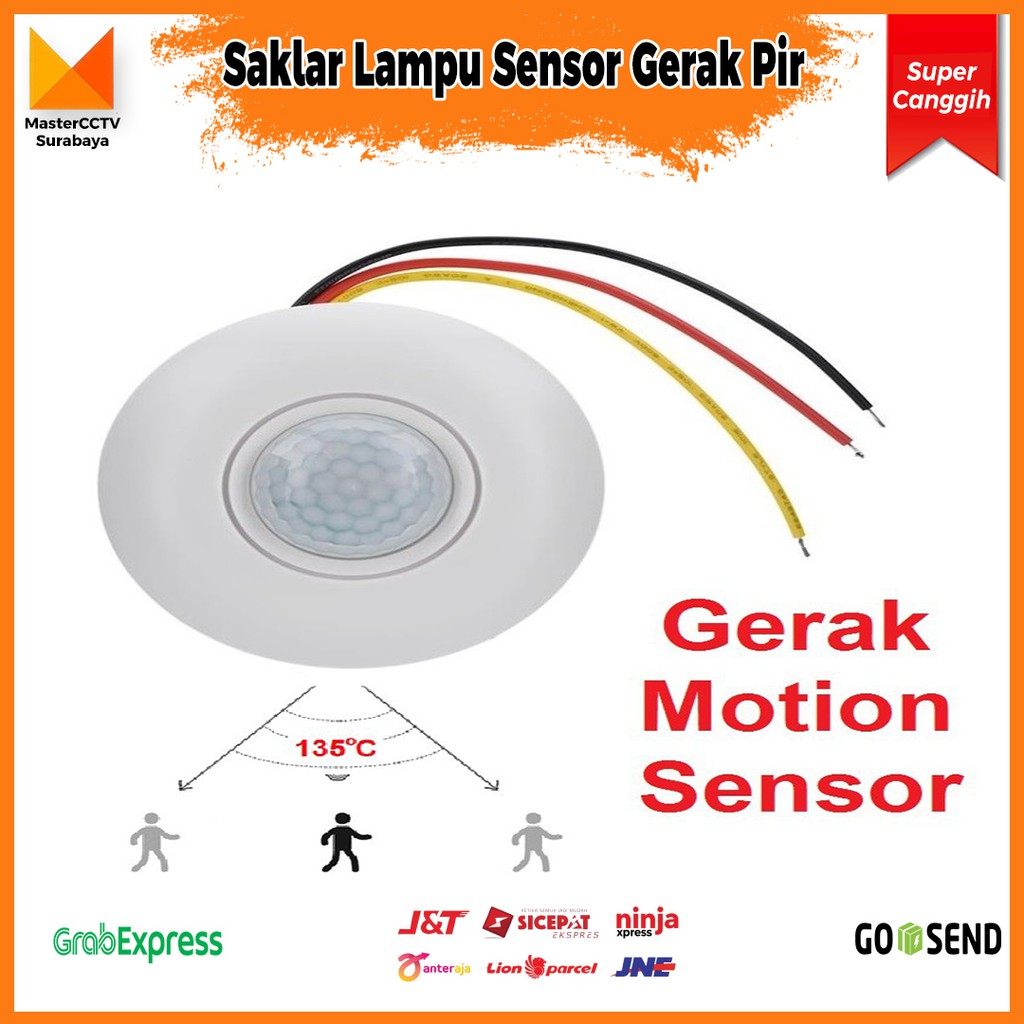 Jual Saklar Lampu Sensor Gerak Pir switch Otomatis Motion Detector ...