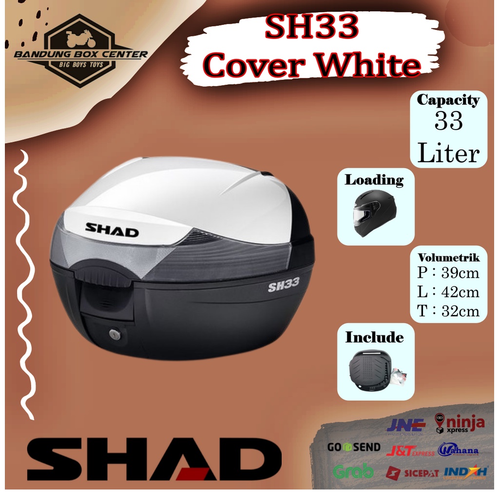 Jual Box Motor Box Touring Shad SH33 Putih Box Shad SH33 White Box ...