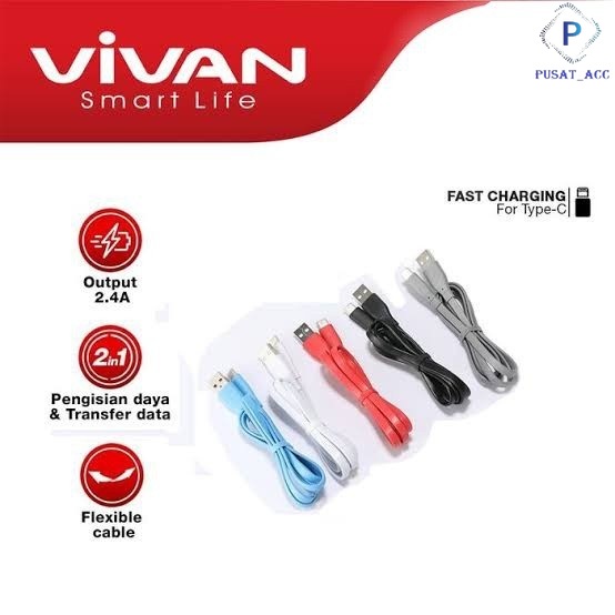 Jual CBC100 Kabel Vivan Type-C Cable Data New Vivan CBC100 100% ...