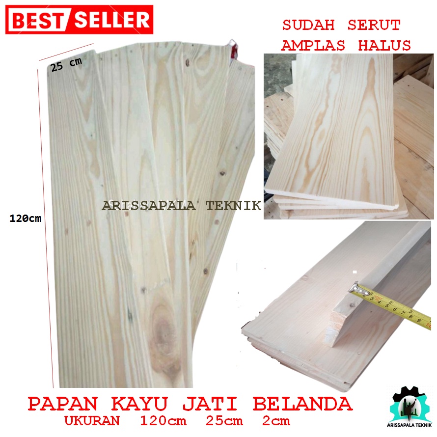 Jual Papan Jati Belanda Panjang 120cm lebar 25cm Papan Kayu Ambalan ...