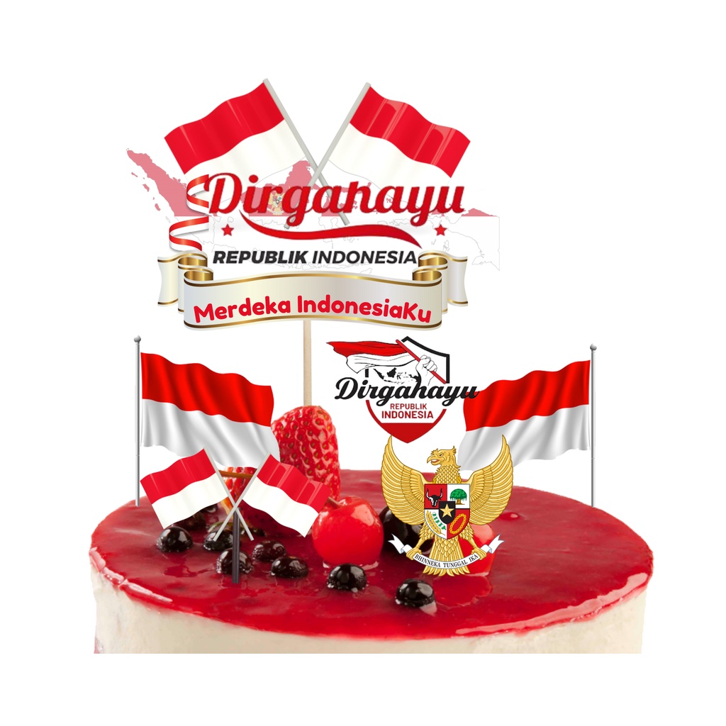Jual Topper Cake HUT RI / hiasan kue Happy Birthday | Shopee Indonesia