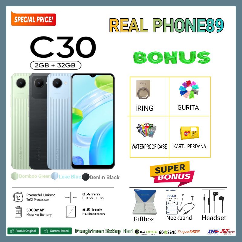 Jual REALME C30 RAM 2/32 GB c30 2/32 C21 3/32 C30 4/64 GB GARANSI RESMI ...